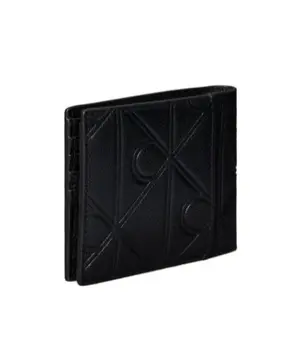 Calvin Klein Embossed Emblem Leather Billfold Wallet