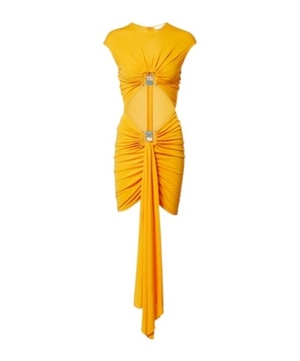 Christopher Esber Bezel Quartz Disconnect Jersey Minidress - Orange