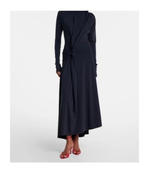Victoria Beckham Gathered Jersey Midi Dress