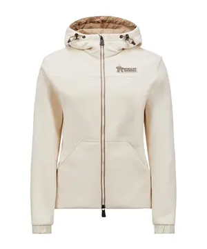 Moncler Logo Detailed Drawstring Hoodie - White
