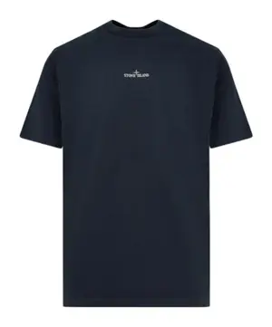 Stone Island Logo Printed Crewneck T-shirt - Blue