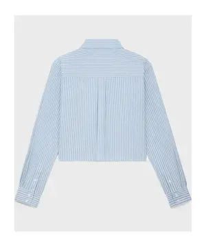 Celine Cropped Shirt In Hickory Striped Cotton