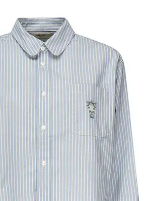 Celine Cropped Shirt In Hickory Striped Cotton