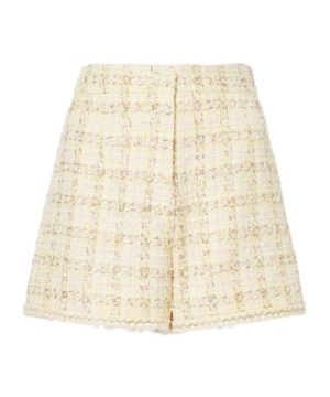 Giambattista Valli Checked Cotton-blend Shorts - Nude