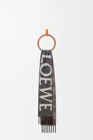 Loewe Logo Jacquard Fringed Edge Scarf