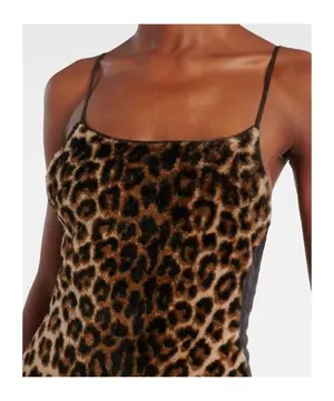 JACQUES WEI Leopard Print Draped Dress