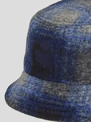 Isabel Marant Étoile Logo Embroidered Checked Bucked Hat