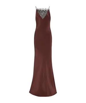 Roland Mouret Lace-trimmed Silk Satin Gown - Red