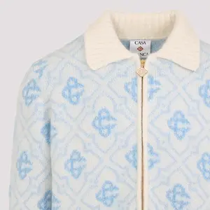 Casablanca Monogram Zipped Jumper With Lapel Collar