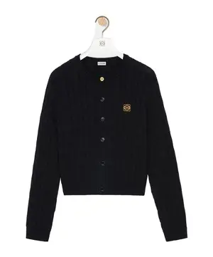 Loewe Logo Embroidered Crewneck Cardigan