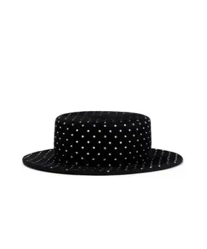 Ruslan Baginskiy Embellished Felt Canotier Hat