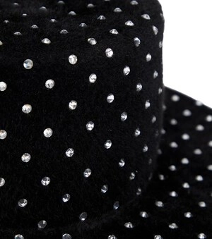 Ruslan Baginskiy Embellished Felt Canotier Hat