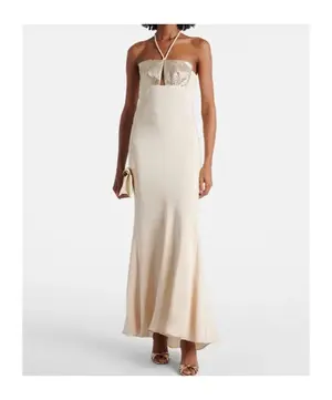 Roland Mouret Embellished Halterneck Silk Gown