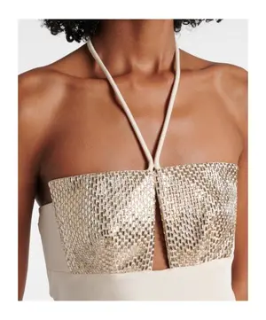 Roland Mouret Embellished Halterneck Silk Gown