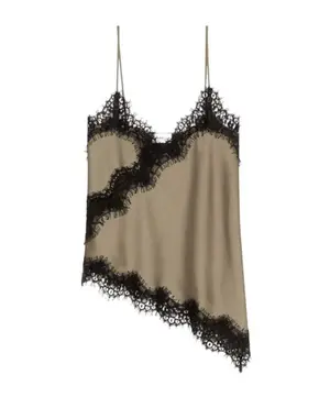 Marella Lace Trim V-neck Camisole - Khaki