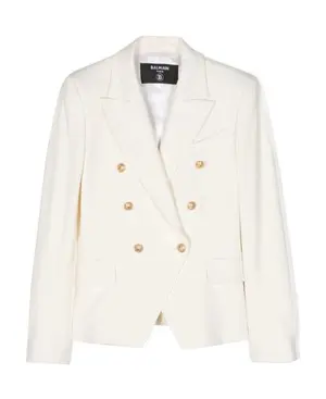 Balmain Embossed-button Double-breasted Blazer
