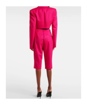 AREA Floral-appliqué Wool Capri Pants
