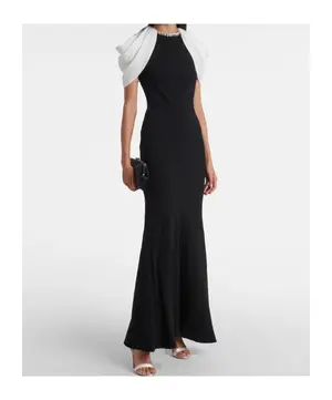 Roland Mouret Embellished Cape Effect Gown