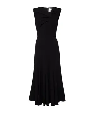 Roland Mouret Gathered Cady Midi Dress - Black