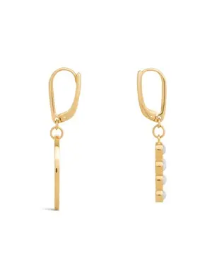 Celine Triomphe Folk Earrings In Brass With Gold Finish And Resin Pearl