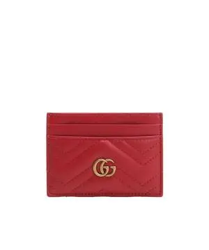 Gucci Gg Marmont Card Case - Red