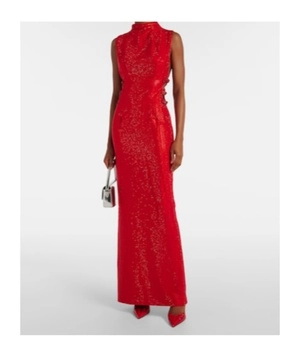 SELF-PORTRAIT Embellished Cutout Crêpe Gown