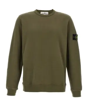 Stone Island Logo Patch Crewneck Sweatshirt - Green