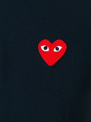 Play Comme Des Garcon Heart Patch Polo Shirt