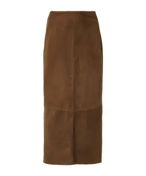 Vince Back Zip Pencil Skirt - Brown