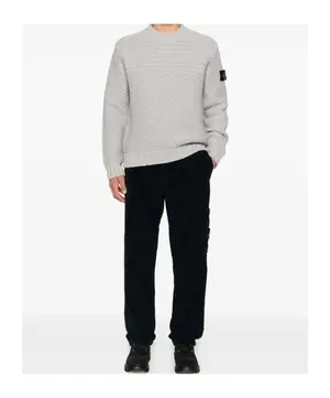 Stone Island Logo Patch Corduroy Pants