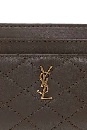 Saint Laurent Logo Plaque Quilted Cardholder