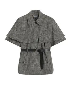 Max Mara Short Cape With Belted Waist
