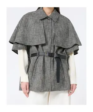 Max Mara Short Cape With Belted Waist