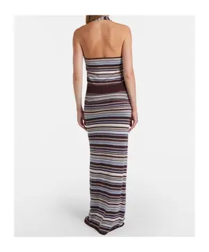 AYA MUSE Knit Striped Midi Skirt