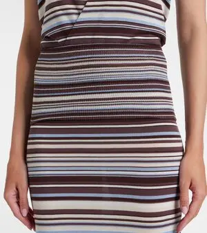 AYA MUSE Knit Striped Midi Skirt