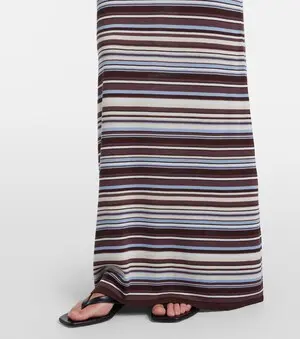 AYA MUSE Knit Striped Midi Skirt