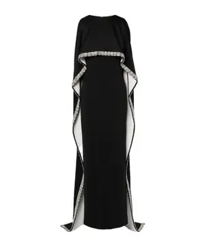 Roland Mouret Embellished Satin Crepe Gown - Black
