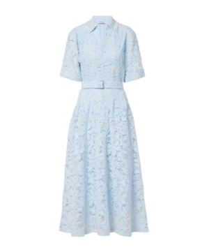 Simkhai Deanna Lace Guipure Cotton Midi Dress - Blue