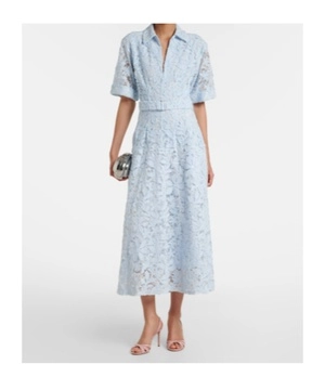 Simkhai Deanna Lace Guipure Cotton Midi Dress