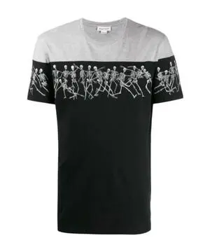 Alexander McQueen Jumping Skeletons Printed T-shirt - Black