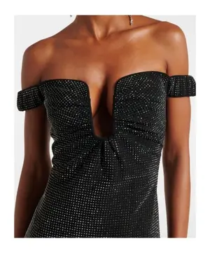 Roland Mouret Crystal-embellished Off-shoulder Gown