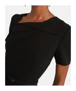 Roland Mouret Belted Crêpe Midi Dress