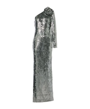 Roland Mouret Floral-appliqué Sequined Gown - Gray