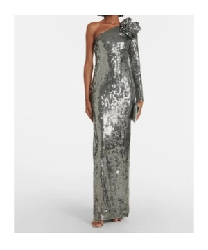 Roland Mouret Floral-appliqué Sequined Gown