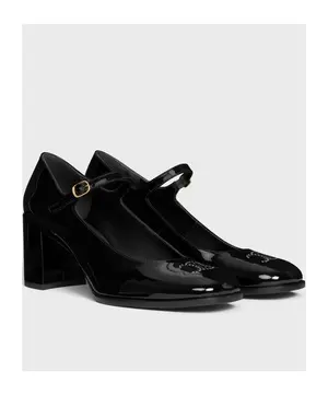 Celine Lily Perforated Triomphe Babies In Patent Calfskin