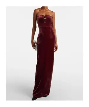 Roland Mouret Embellished Velvet Bustier Gown