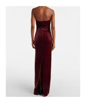 Roland Mouret Embellished Velvet Bustier Gown
