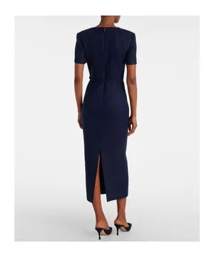 Roland Mouret Belted Boucle Midi Dress