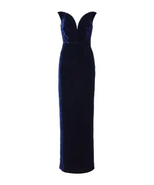 Roland Mouret Strapless Velvet Gown - Navy