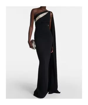 Roland Mouret Embellished One-shoulder Gown